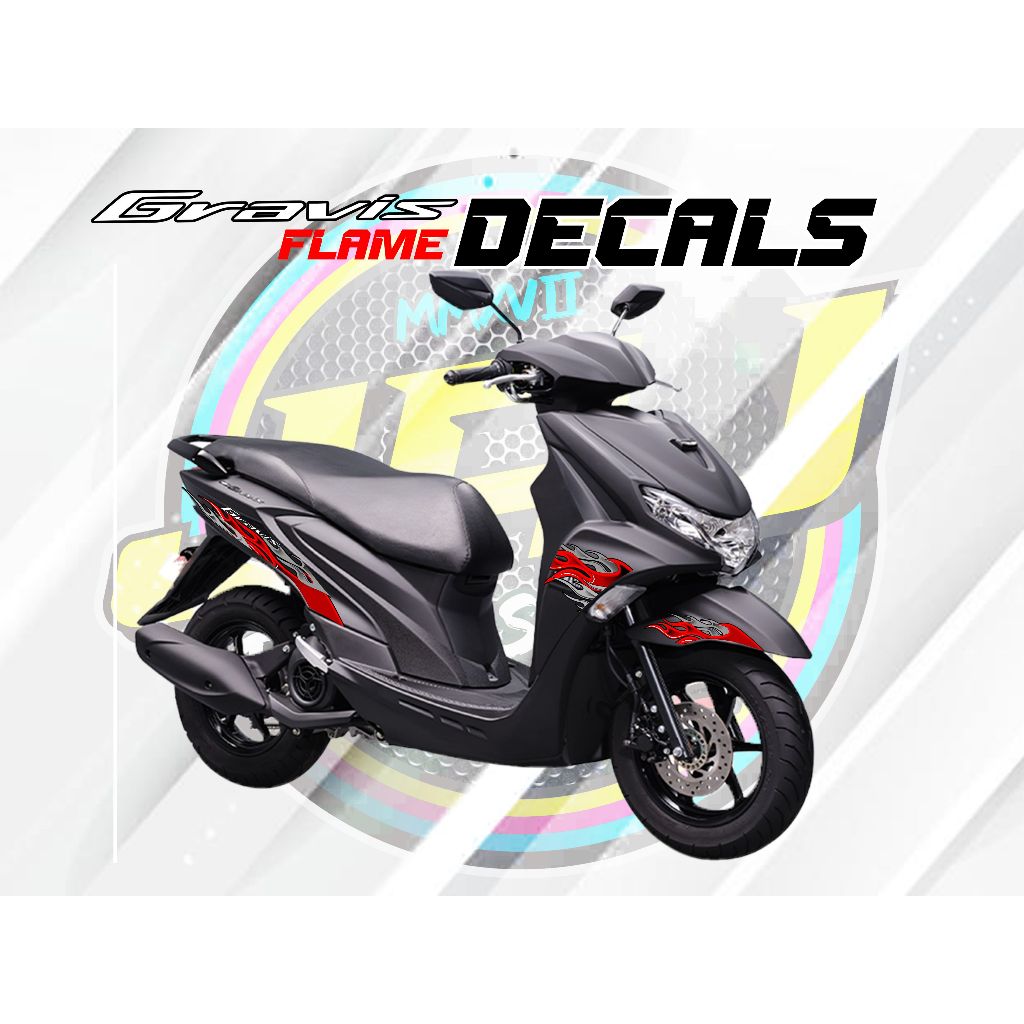 YAMAHA GRAVIS HARD FLAME HIGH QUALITY DECALS STICKER | Shopee Philippines