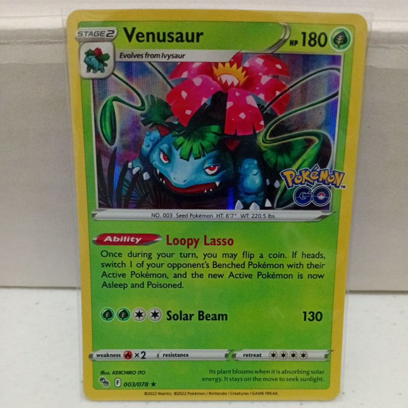 Pokemon Tcg Venusaur 003/078 Pokemon Go Shiny Holo | Shopee Philippines
