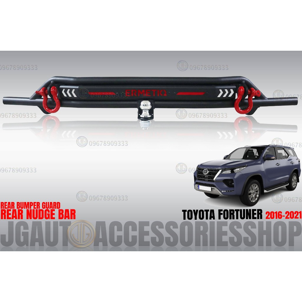 TOYOTA FORTUNER 2021 TO 2025 REAR BUMPER GUARD / STEEL NUDGE BAR / BULL ...