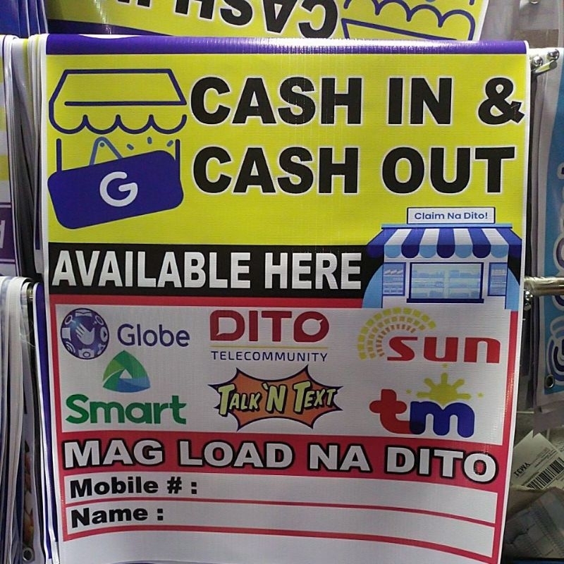 YELLOW GCASH WITH NAME ()18x24 Inc WITH HIGH QUALITY TARP | Shopee ...