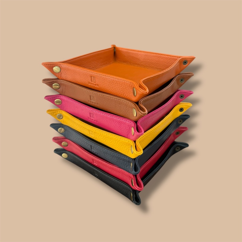Full Grain Cowhide Leather Catch-All Tray Large - Black | Shopee ...