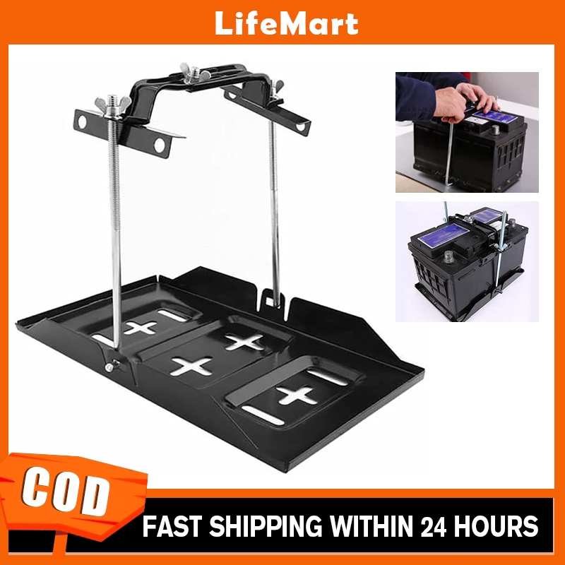 Heavy-Duty Universal Battery Tray 27x28cm Large Battery Hold-Down Tray ...