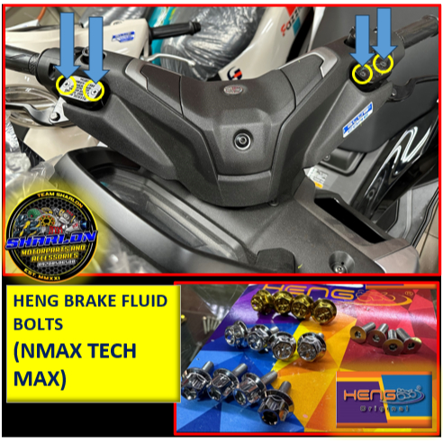 HENG Original Brake Fluid Bolts for YAMAHA NMAX TECH MAX TURBO and NMAX ...