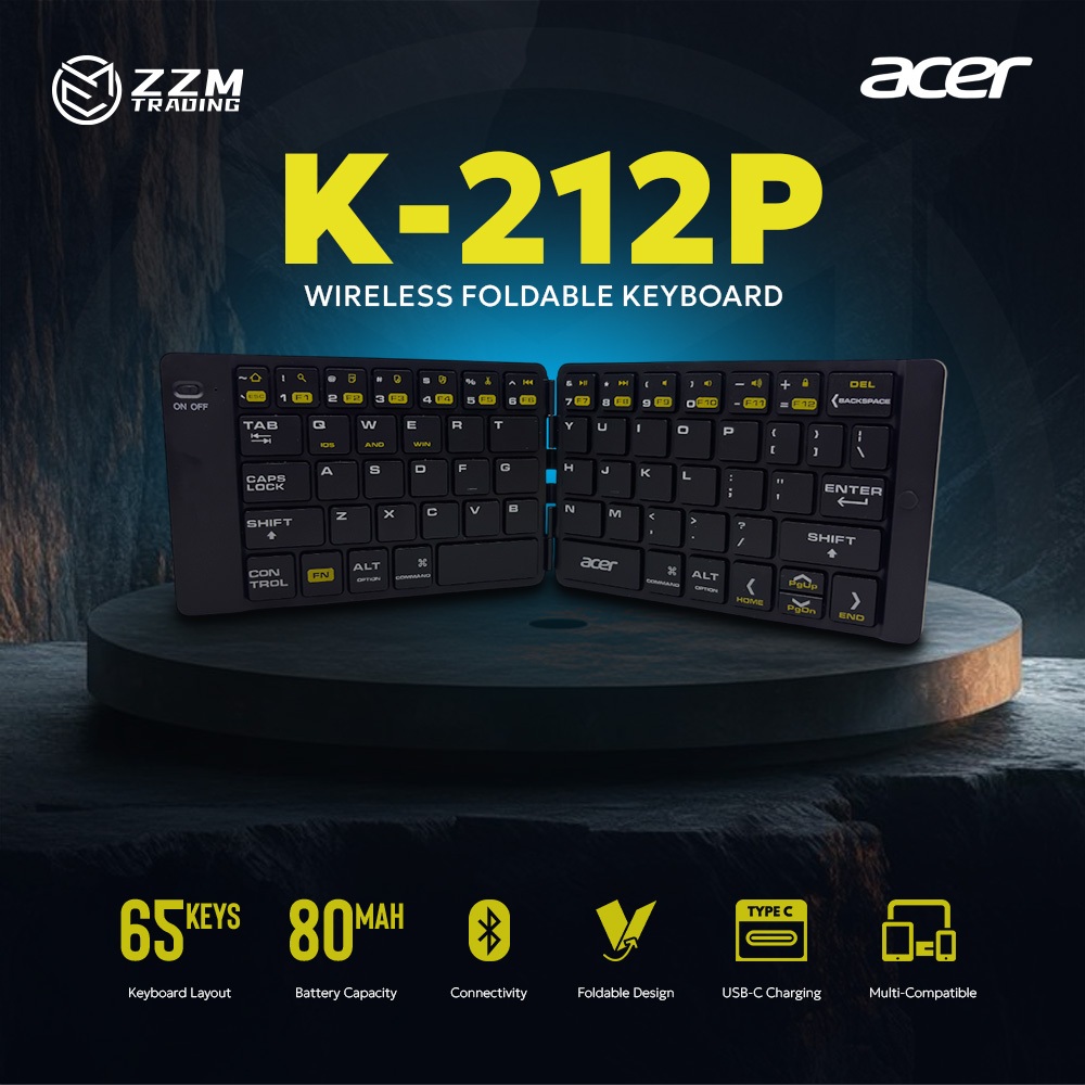 ACER K-212P Bluetooth Wireless Foldable 64 Keys 80mAh Keyboard ZZM Trading | Shopee Philippines