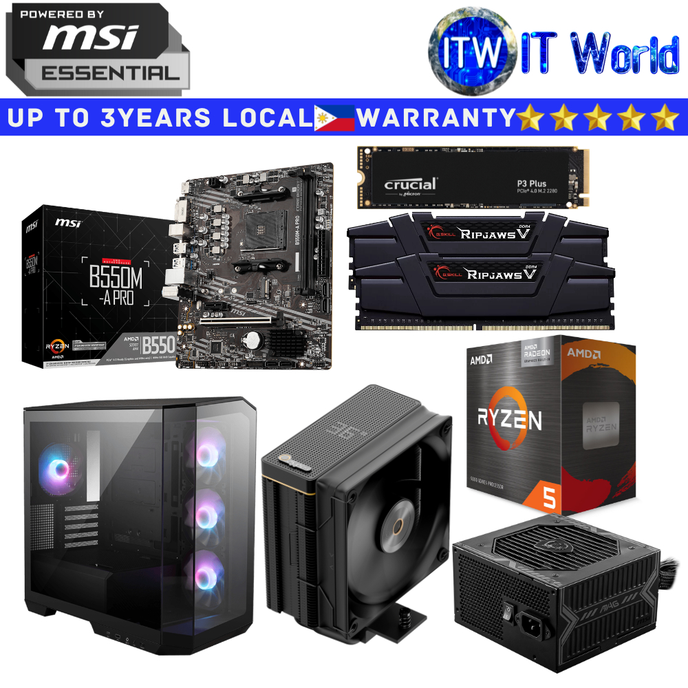 PC Desktop Computer Build MSI Thunder Build AMD Ryzen 5 5600G B550M-A ...