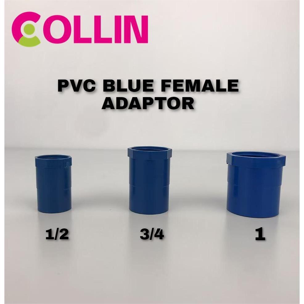 PVC BLUE FEMALE ADAPTOR 1/2 3/4 1 PVC BLUE FITTINGS PIPE PUMP PARTS ...