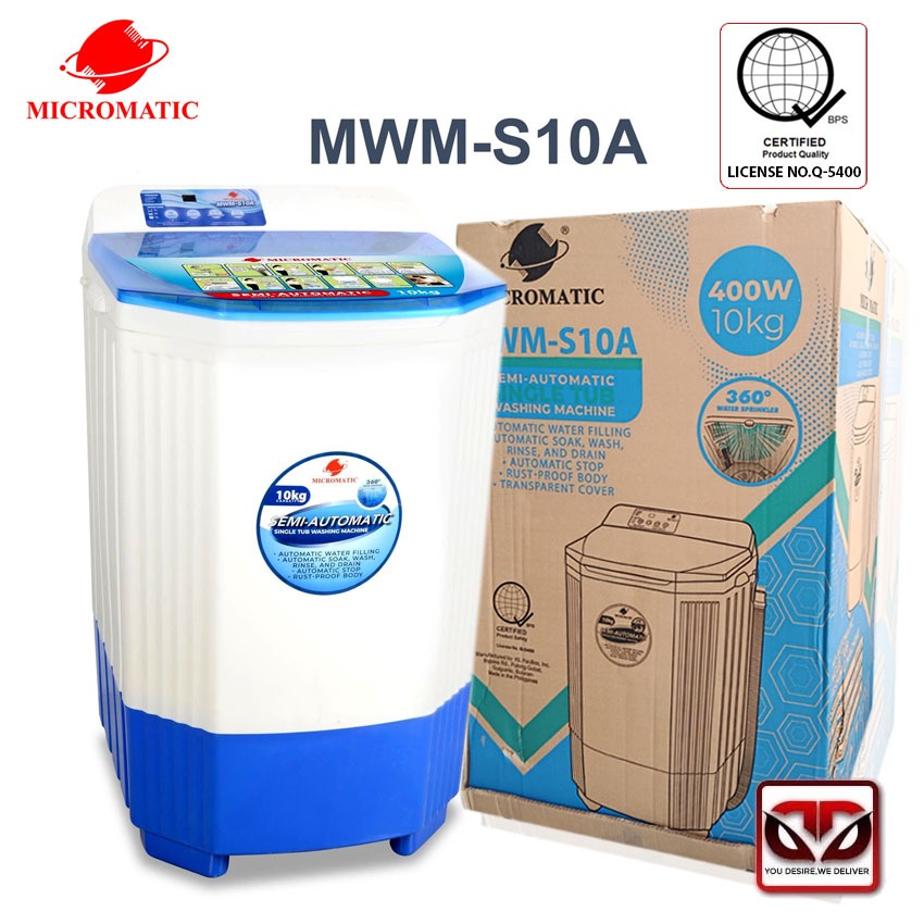 Micromatic MWM-S10A 10kg Capacity Semi-Automatic Single Tub Washing ...