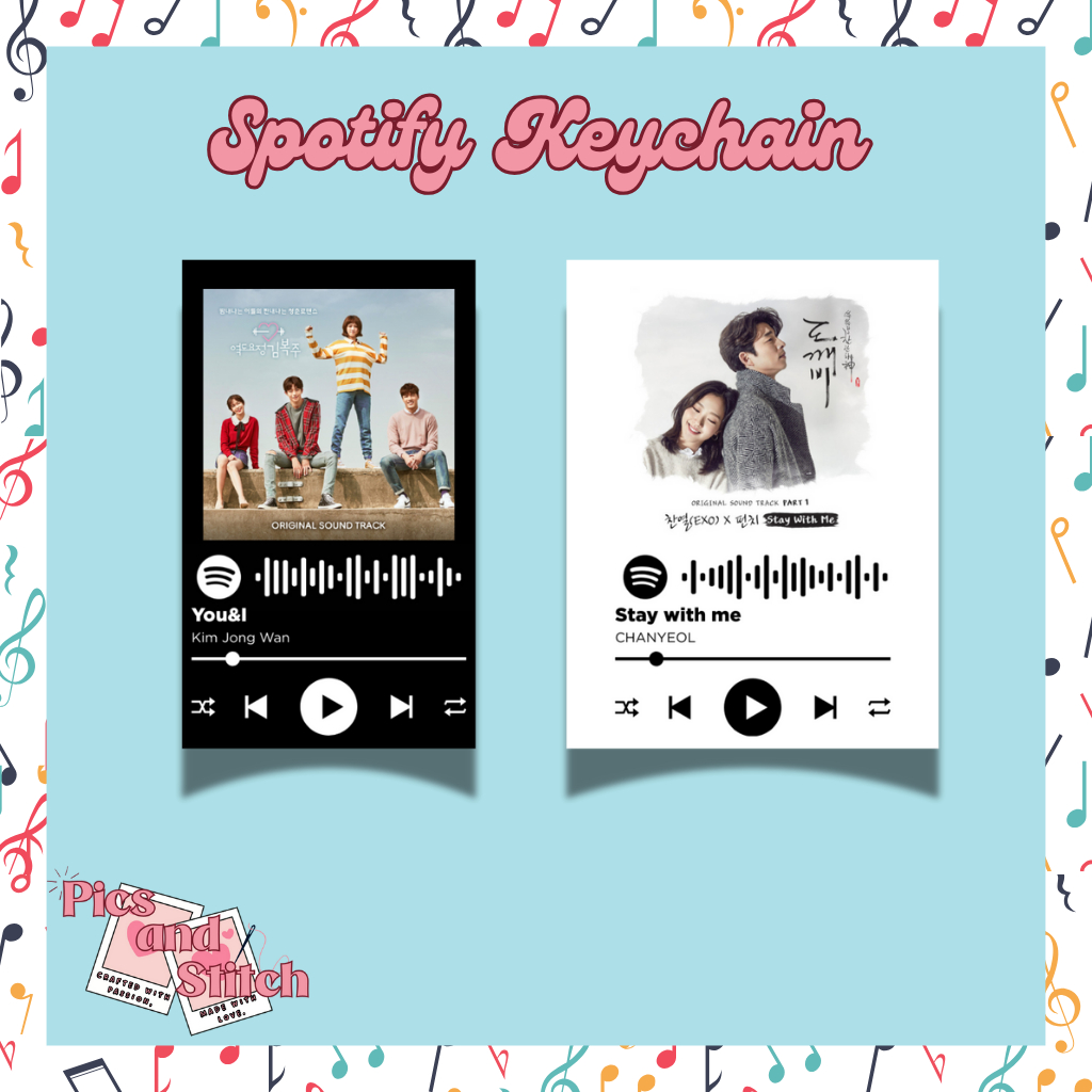 Personalized Spotify Keychain – Custom Song Plaque Keyring (Glitter ...