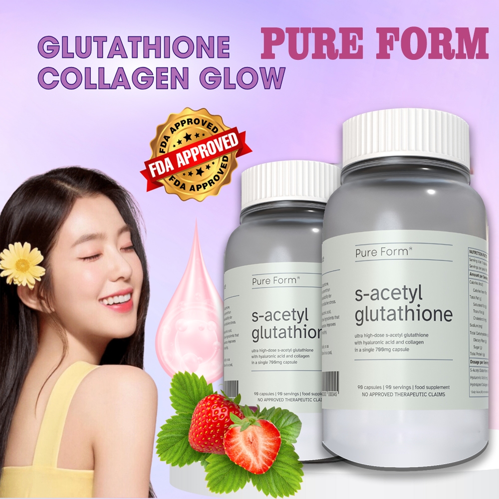 90 Capsules Pure form S Acetyl Glutathione Premium Formula Glutagen C ...