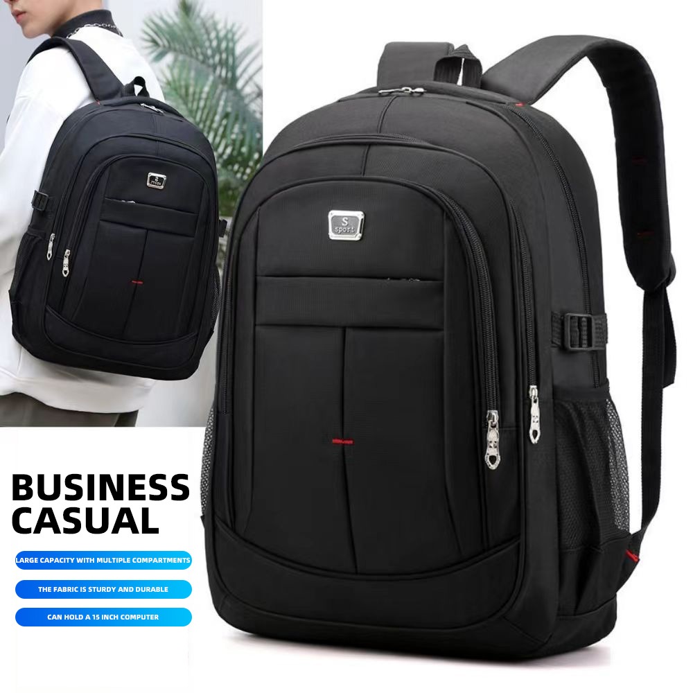 Large Backpack Men Laptop Backpacks Oxford Black High School Bags ...