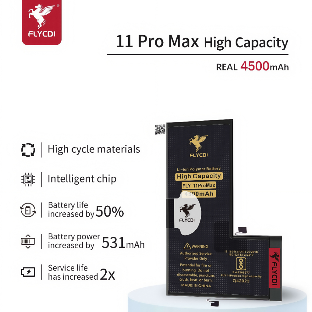FLYCDI Original High capacity Battery for Ip FLY-Xs XSMax 11 11Pro 11PM ...