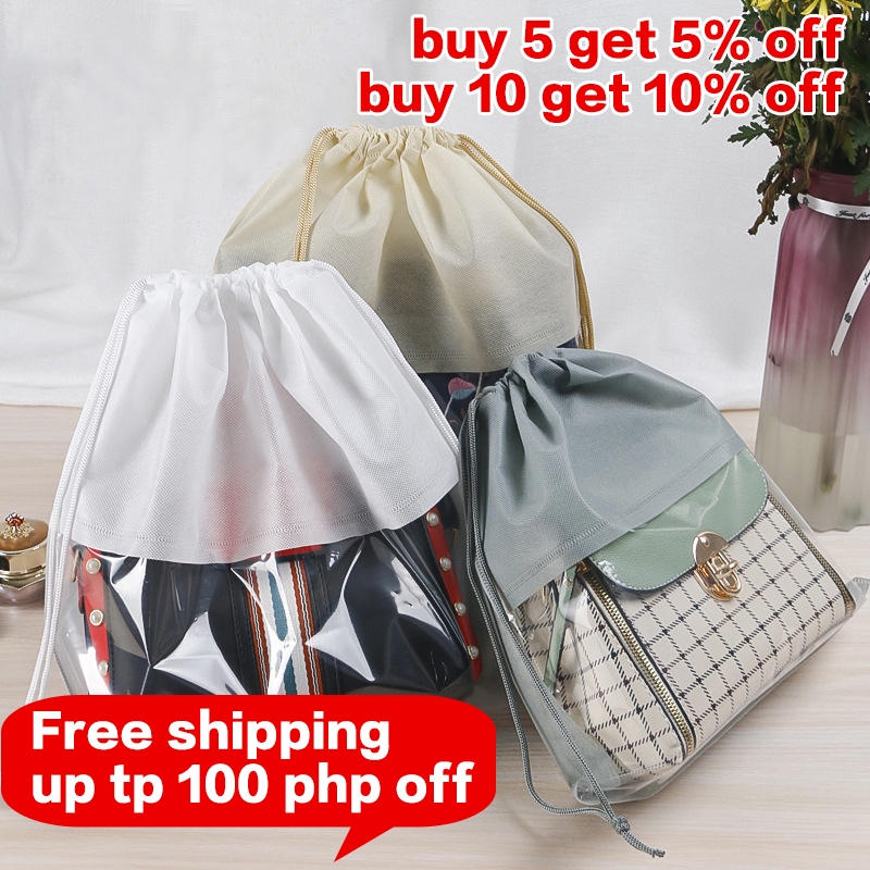 Reusable Non-woven Drawstring Shoes Handbag Clothes Storage Organizer ...