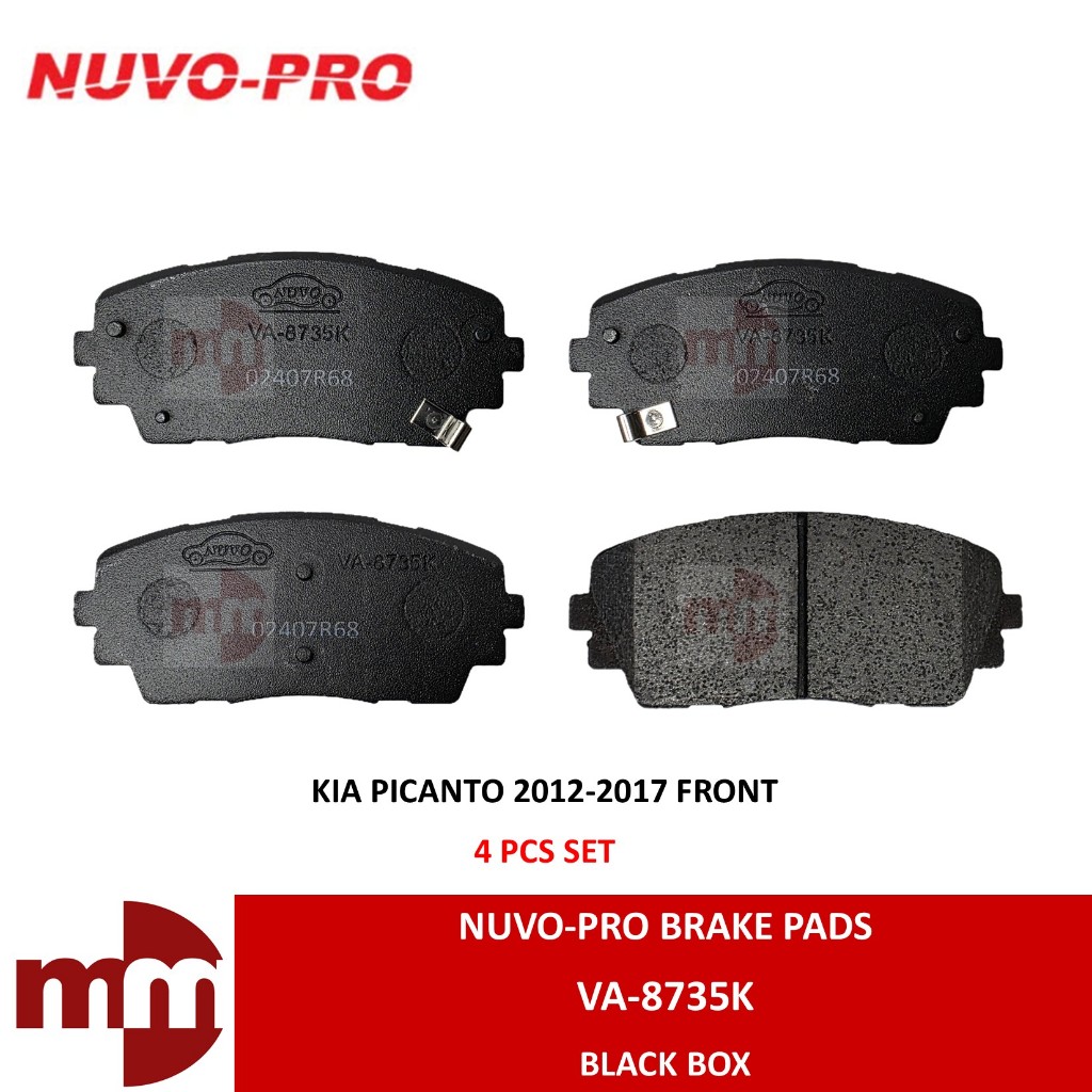 NUVO PRO Brake Pads for KIA PICANTO 2012-2017 FRONT VA-8735K (4PCS SET ...