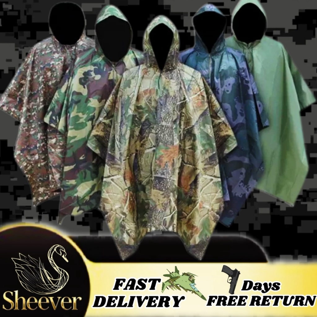 SHEEVER Multi-Use Outdoor Waterproof Poncho/Raincoat - Durable & Light ...