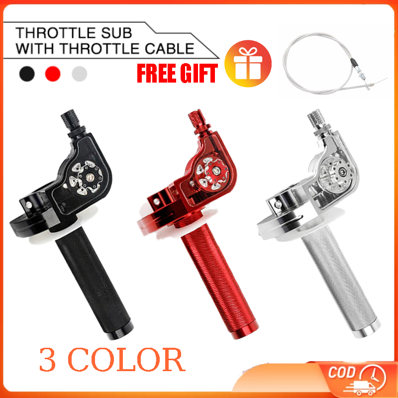 Motorcycle Throttle Twist Grips 22mm CNC Aluminum Grip With Cable ...