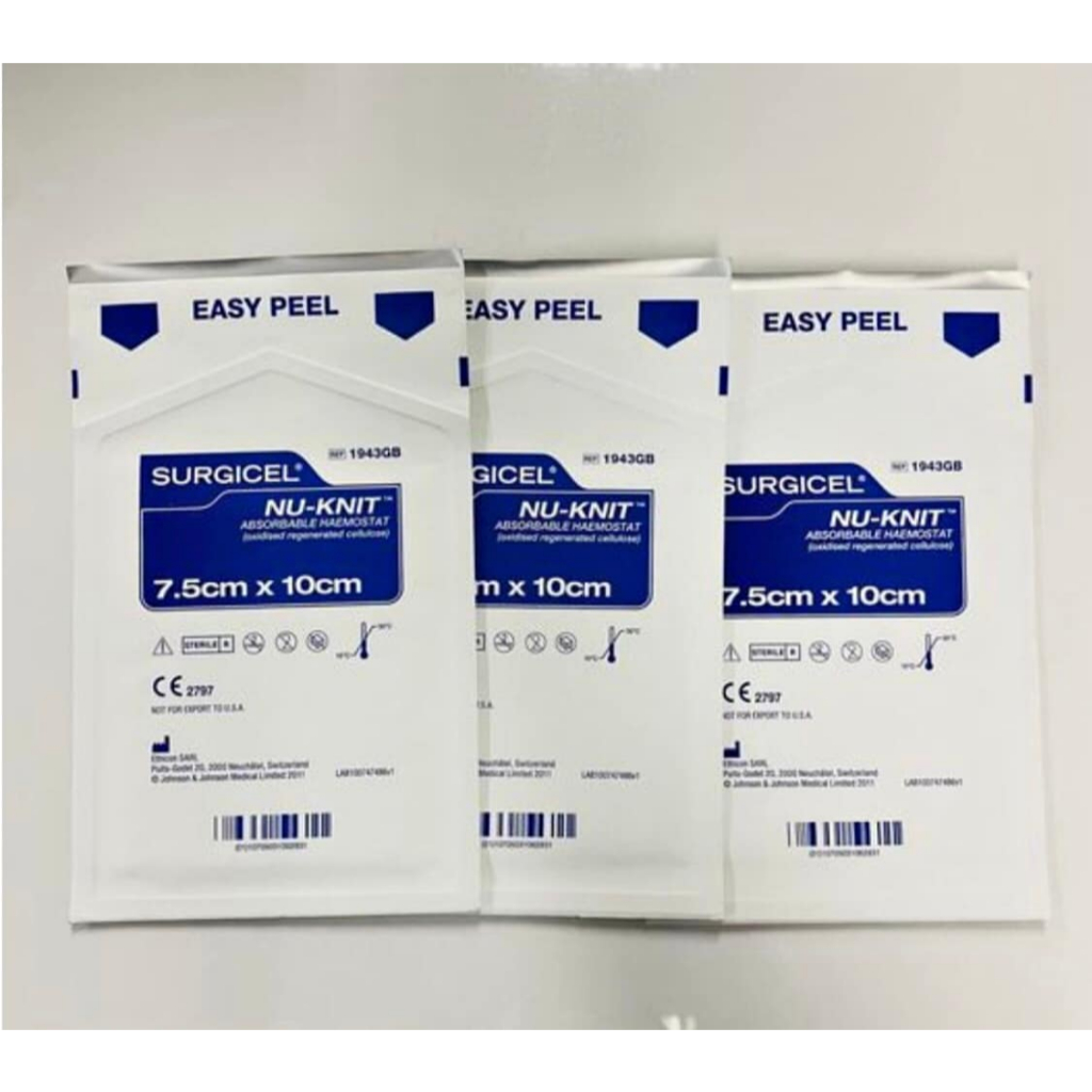 SURGICEL NU-KNIT Absorbable Hemostat 3x4 7.5cm x 10cm 1943 | Shopee ...
