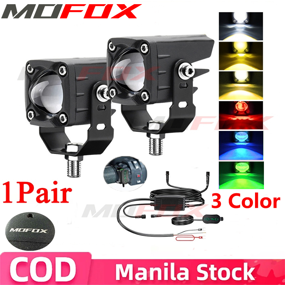 MOFOX 1Pair M1 Laser Gun Motorcycle Mini Driving Light LED Spotlight ...