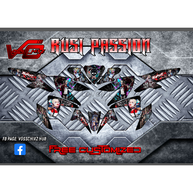 Decals Sticker for Rusi Passion Harley Quinn | Shopee Philippines