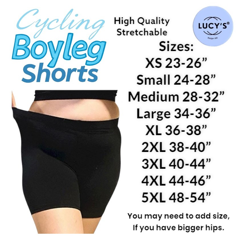 Lucys Cycling Boyleg Shorts size XSmall-5XL (High Quality) | Shopee Philippines