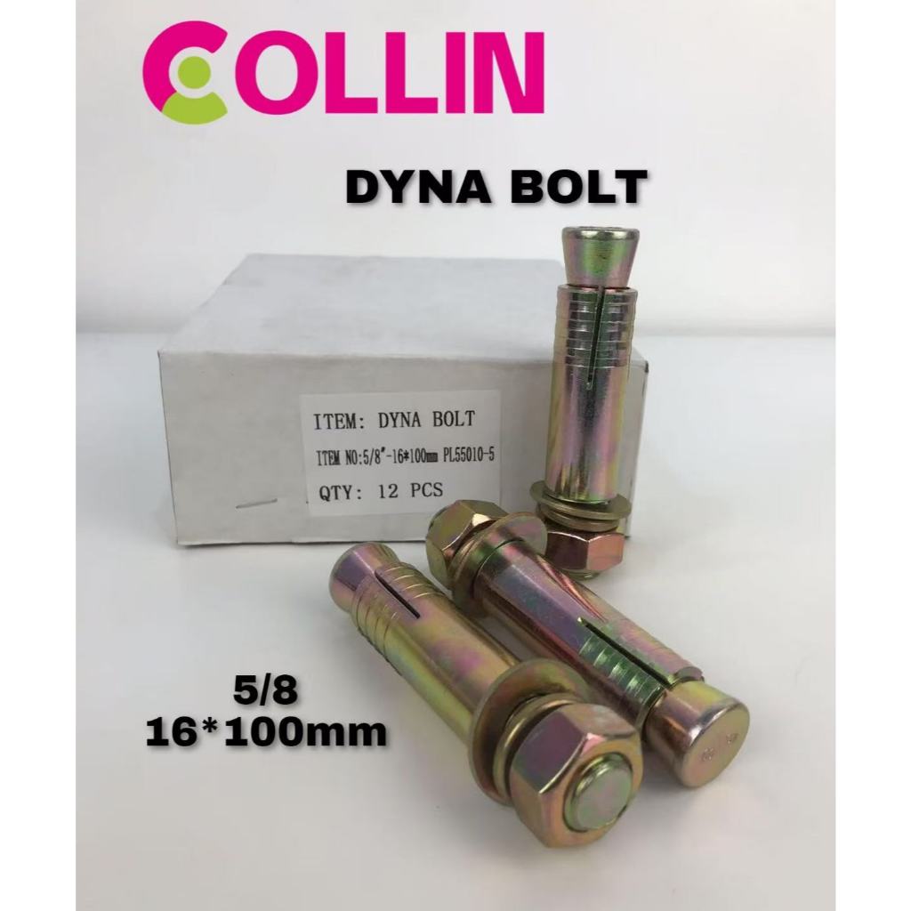 DYNA BOLT 5/8" 16*100MM SOLD PER PIECE EXPANSION BOLT SLEEVE ANCHOR ...