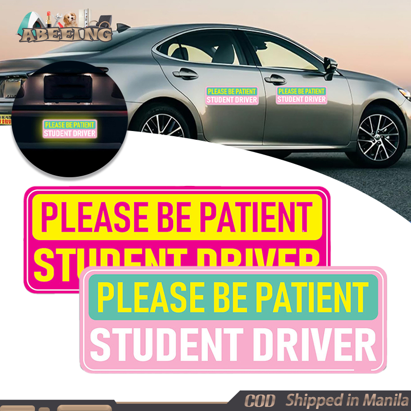 Student Driver Sign Magnetic Reflective Rookie Driver Bumper Sticker ...