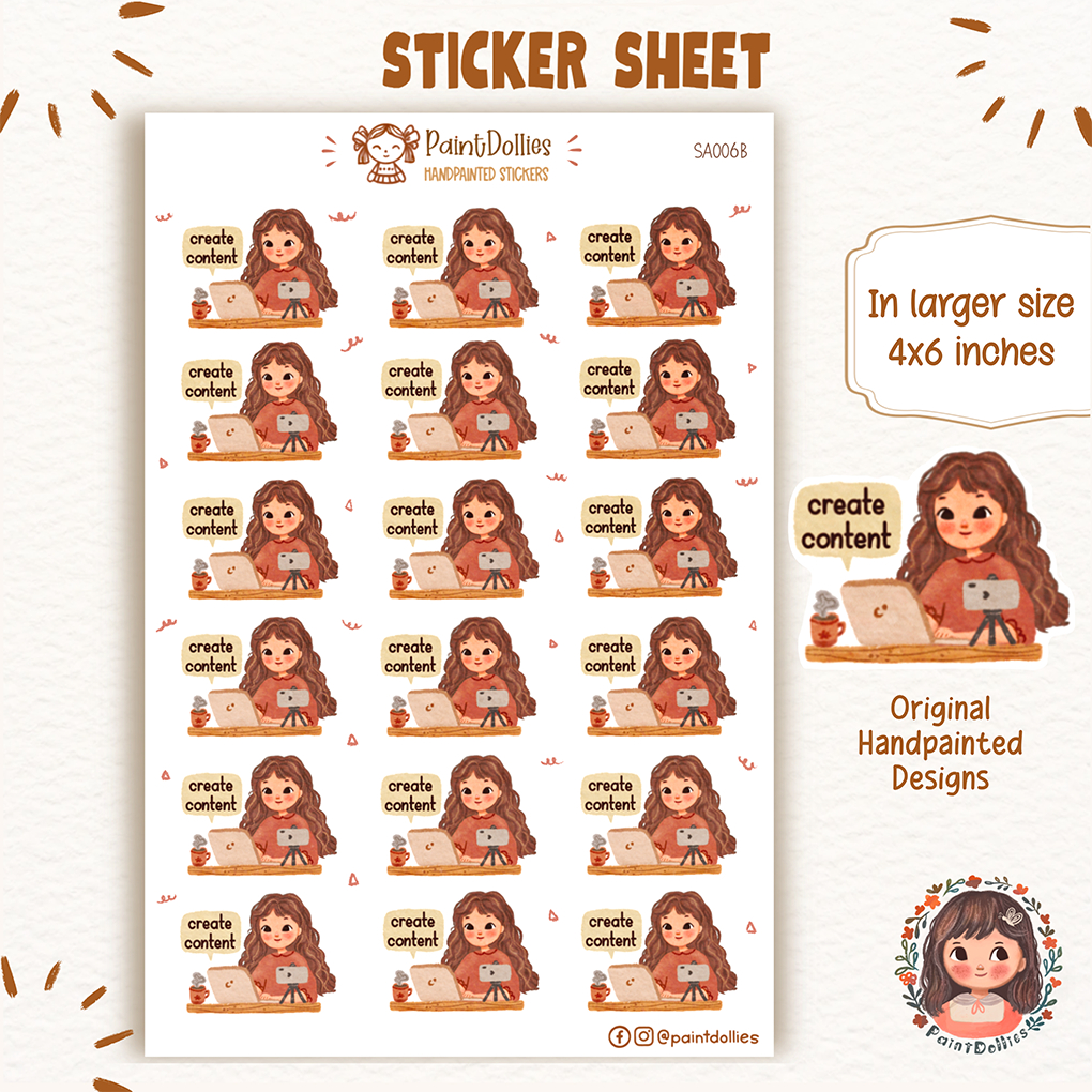 SA006 Create Content Stickers/ Mini Stickers/ Activity Stickers/ Journal Stickers | Shopee ...