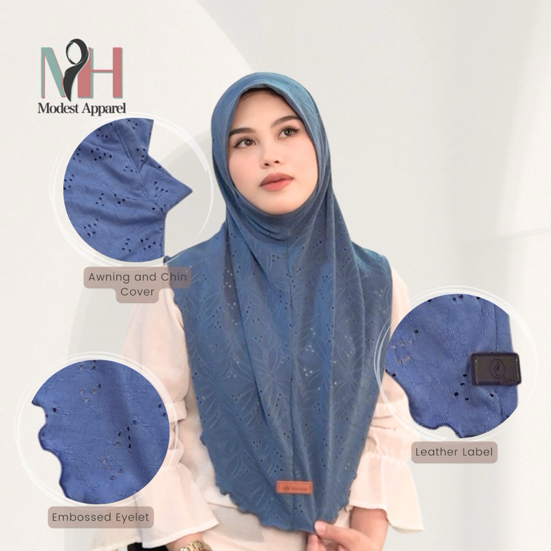 M&H EYELET EMBOSSED Instant Hijab Malaysian Sukob / Misre | Shopee ...