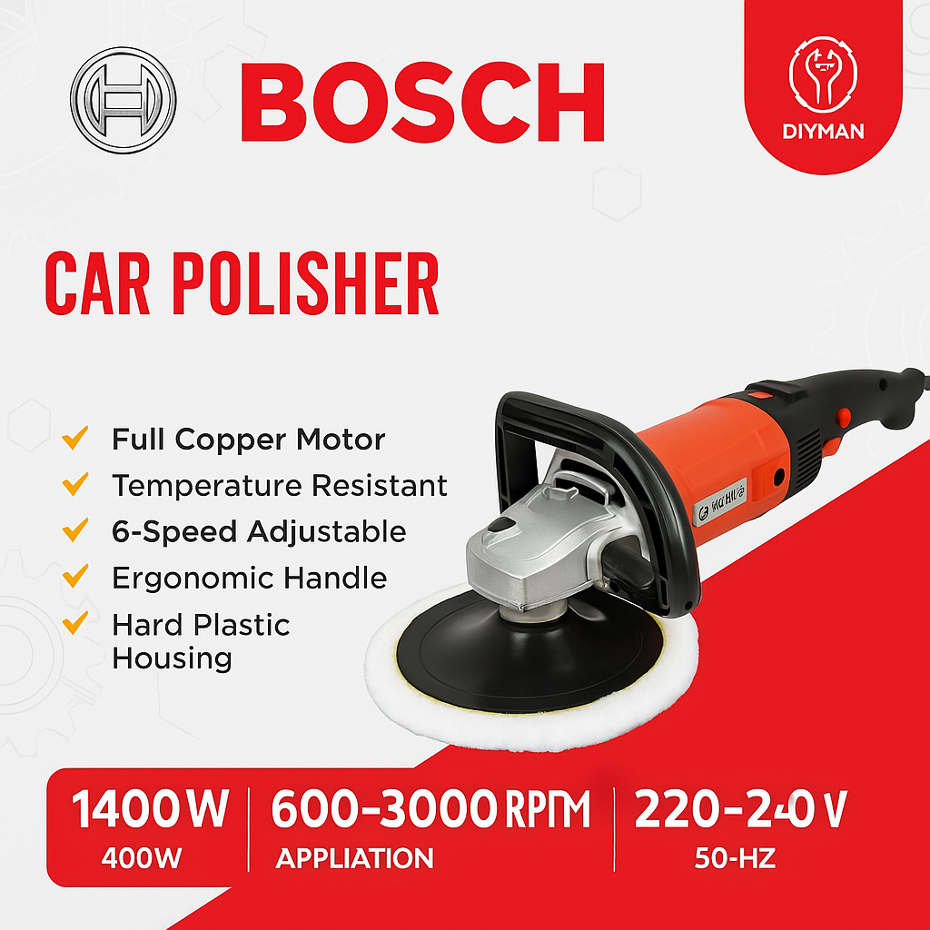 𝐁𝐨𝐬𝐜𝐡 Electric Car Polisher 1400W | Heavy-Duty Buffing Machine | Auto ...