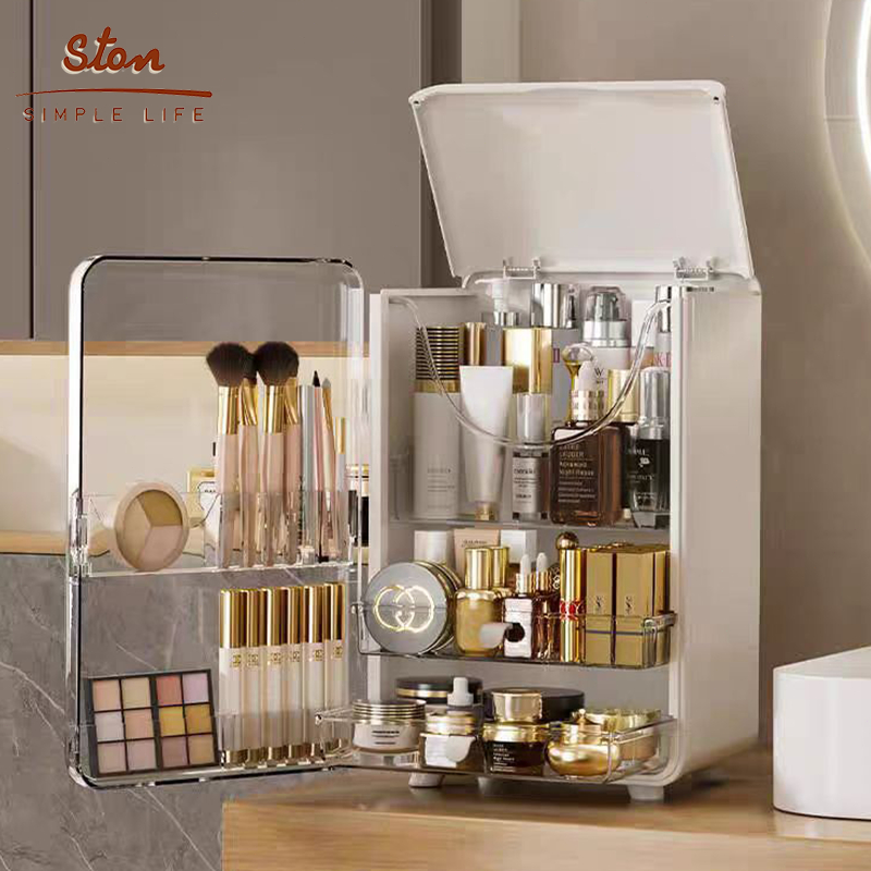 STON Cosmetic Storage Box Makeup Storage Box with Dustproof Cover ...