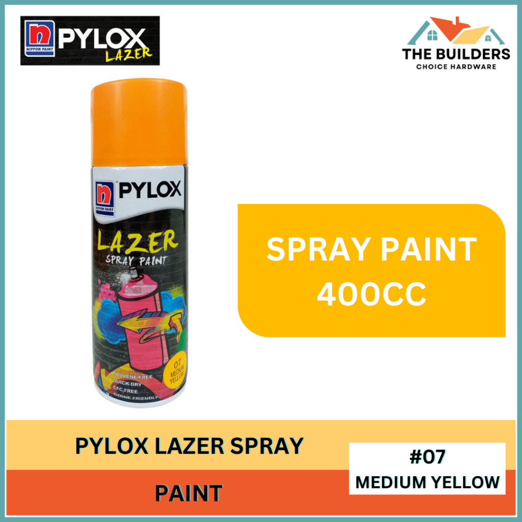 PYLOX #07 MEDIUM YELLOW ORIGINAL LAZER SPRAY PAINT 400CC | Shopee ...