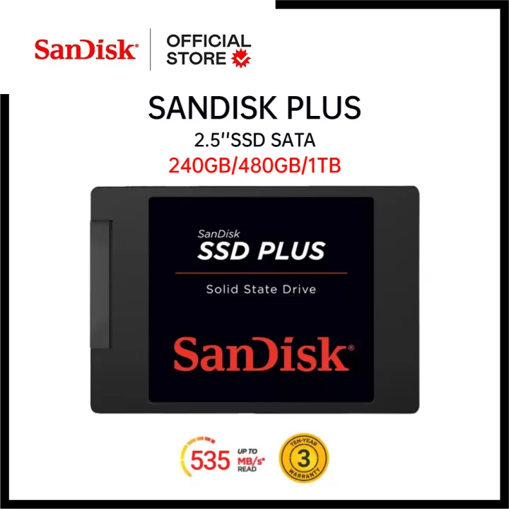 Sandisk SSD PLUS SATA III 2.5" Solid State Drive 480GB/1TB Internal SSD ...