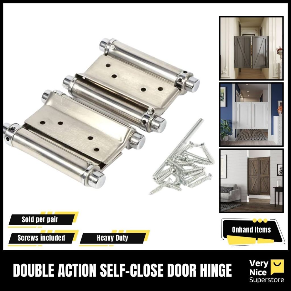 (2PCS) Double Action Self Close Door Hinge Two Way Door Swing | Shopee ...