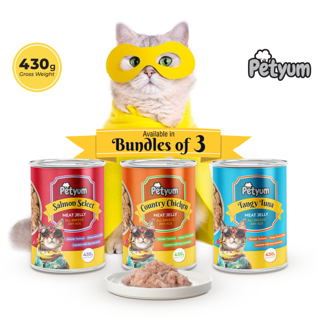 PetYum Meat Jelly Adult Cat Kitten Wet Food Can Chicken Salmon Tuna 430g Small Bundles ...
