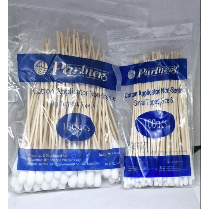 Partners Cotton Applicator NON-STERILE 6inches Small/Big tipped ...