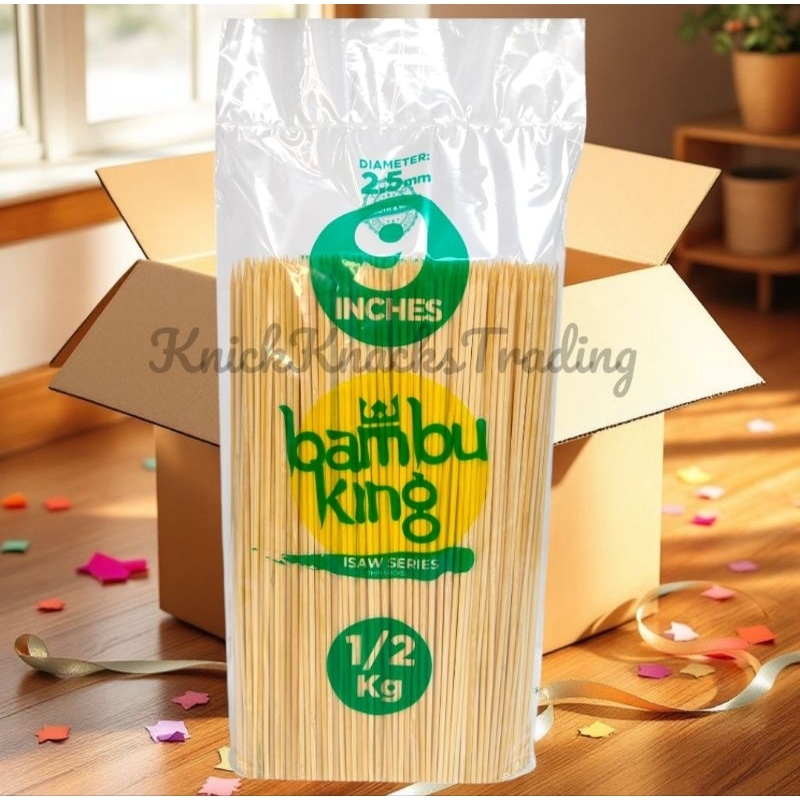 BBQ STICK BAMBU KING 9INCHES 1BOX OF 1/2KG | Shopee Philippines