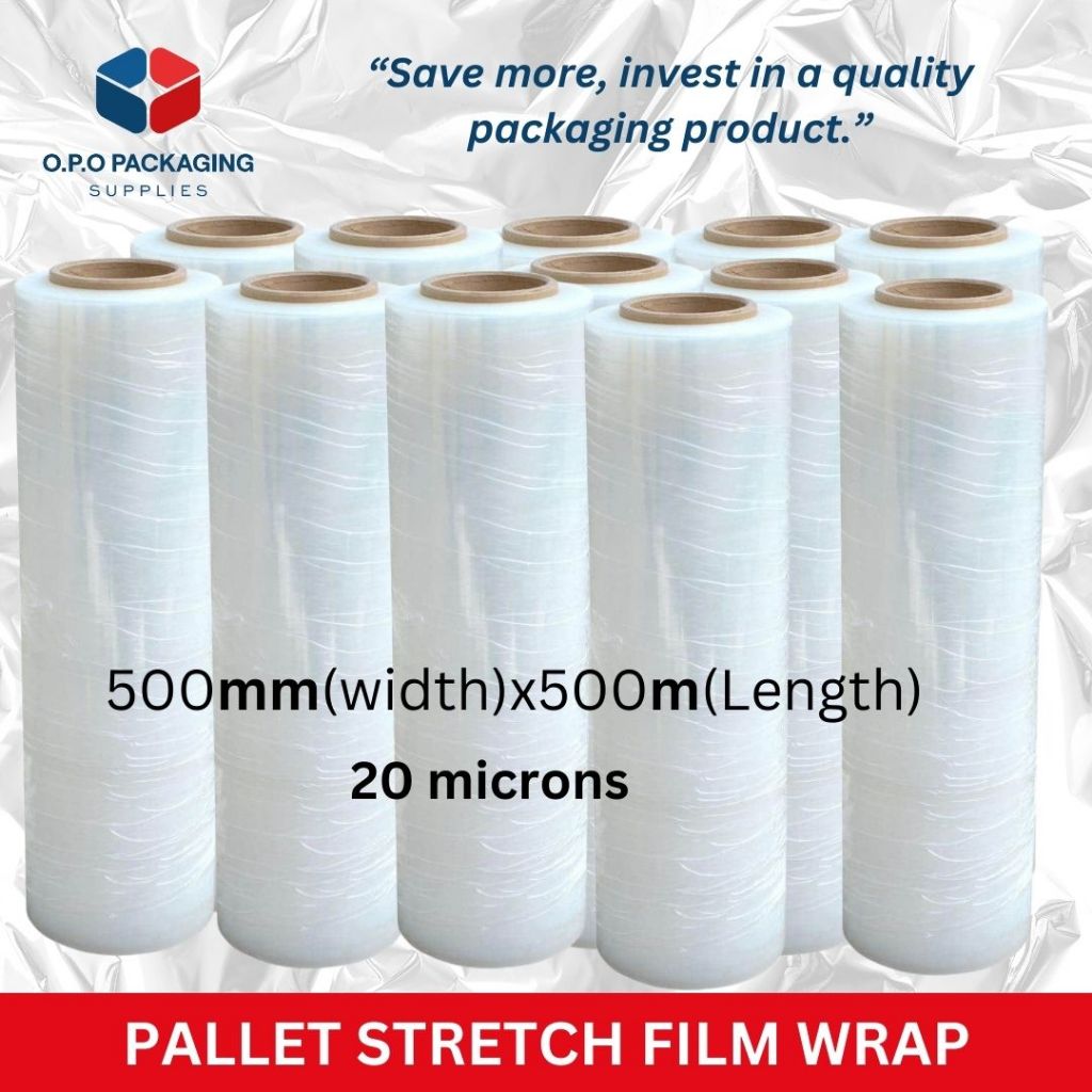 LLDPE Stretch Film Roll Clear 500mm x 500m x 20 Microns – Cling Wrap ...