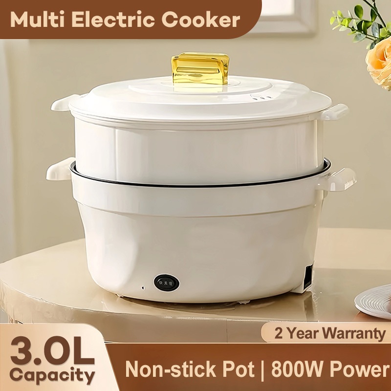 3L Multi-purpose Electric Cooking Pot Electric Cooker Non-Stick Multi ...