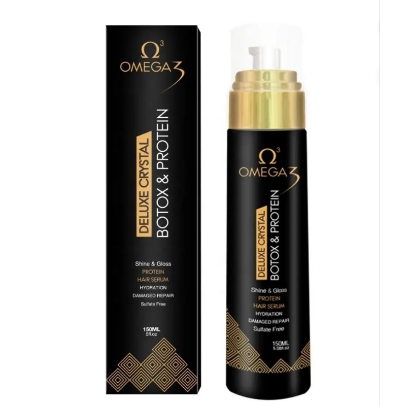 omega 3 deluxe crystal botox & protein hair serum 150ml | Shopee ...