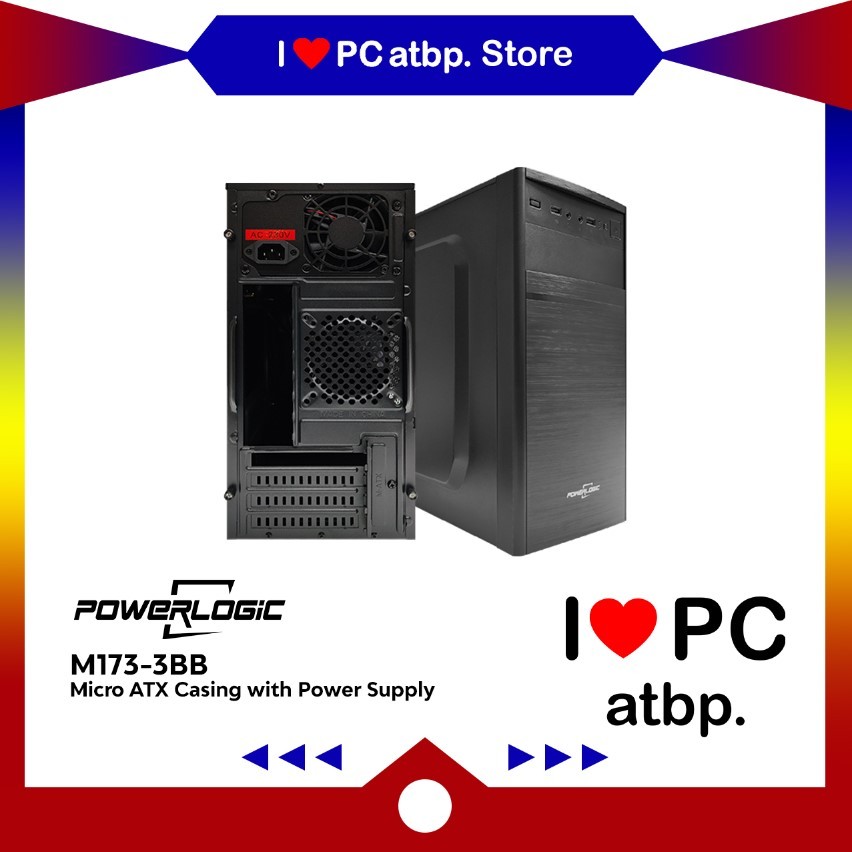 POWERLOGIC M173-3BB PC Micro/Mini ATX Casing With 700w PSU | Shopee ...