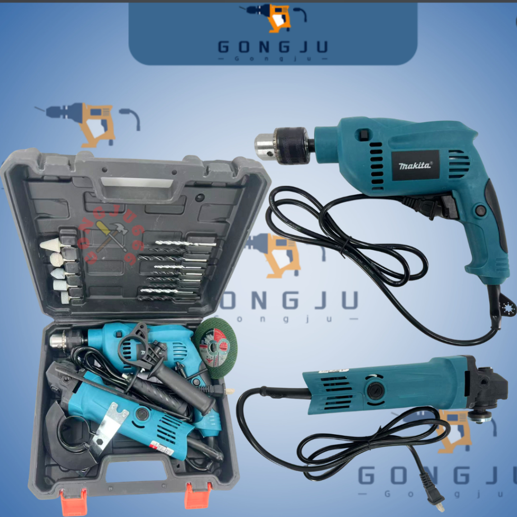 MKT 2 in 1 Power Tool Set 850W - Grinder and Drill in a BOX | Shopee ...