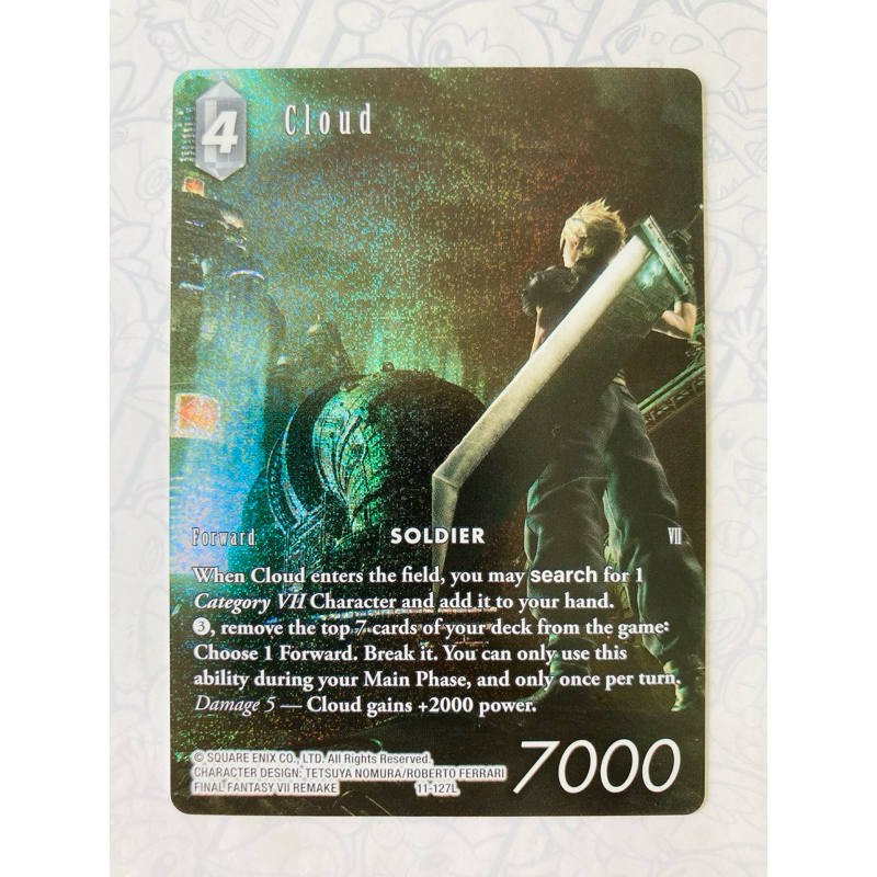 Cloud Full Art Holo Legend Final Fantasy Card. Original FFTCG Trading ...
