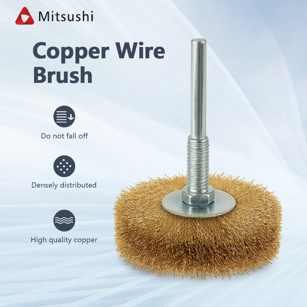 Mitsushi carbon steel brush yarn brush set coarse curled abrasive brass ...