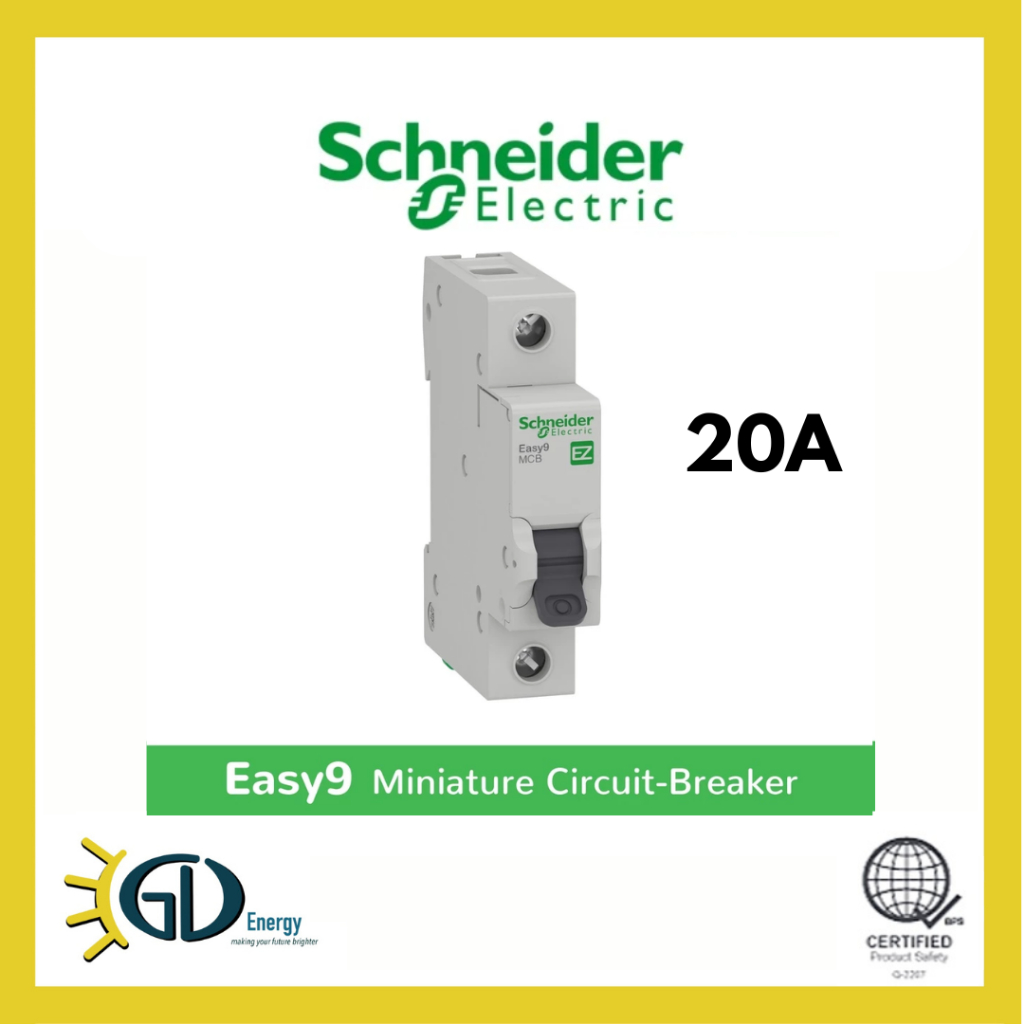 Original 1Pole Schneider Easy9 MCB 20 C 6000A 230V Miniature Circuit-Breaker (EZ9F56120 ...