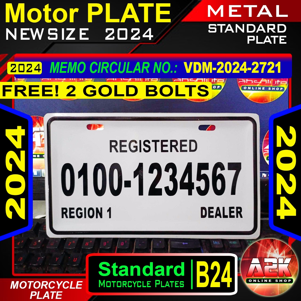 NEW PLATE SIZE 2024 - METAL MOTORCYCLE TEMPORARY PLATE NUMBER - MC: VDM ...
