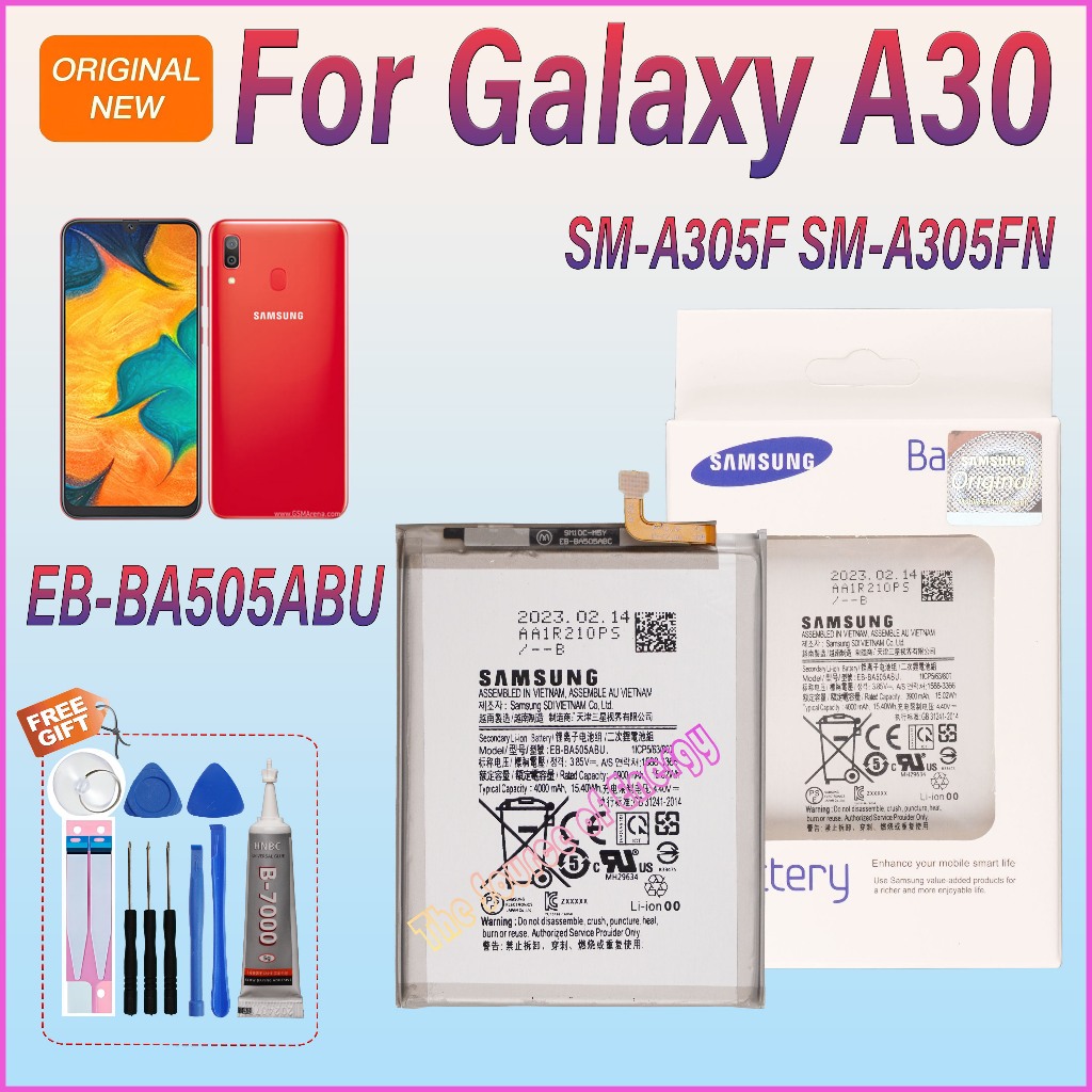 EB-BA505ABU 4000mAh For Samsung A30 Battery SM-A305F Phone Batteries ...