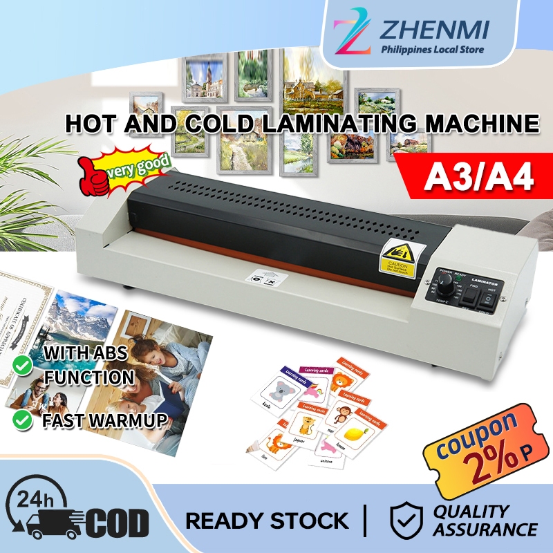 A3/A4 Laminator Machine HOT/COLD/REVERSE 220V Heavy Duty Laminating ...