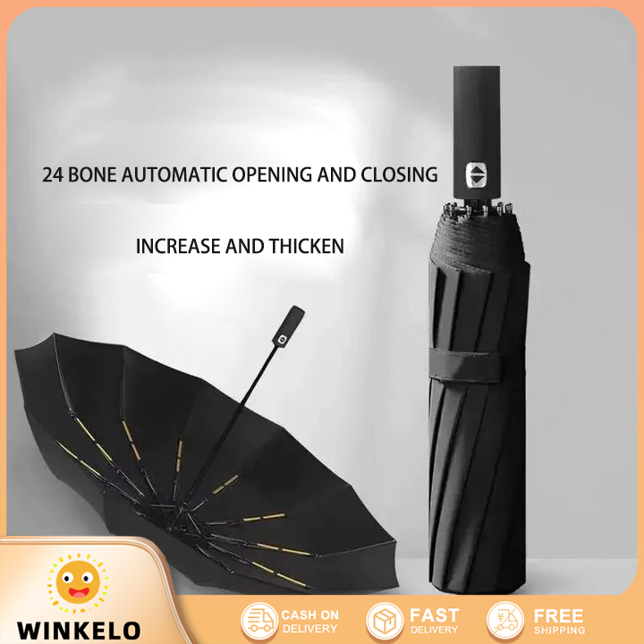 High-Quality 24 Ribs Automatic Umbrella Storm Resistant Large Umbrella ...
