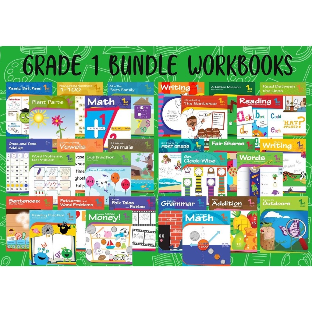 GRADE 1 BUNDLE BOOKS - 30 books - Activity Workbook/Worksheet ...