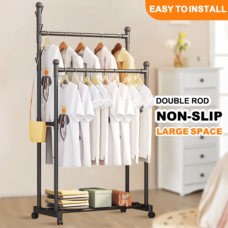Floor hanger Indoor simple clothes hanger Multifunctional floor hanger ...