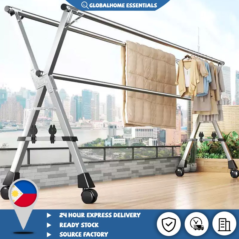 Foldable Sampayan Stainless Clothes Rack for Indoor Laundry Drying Rack ...
